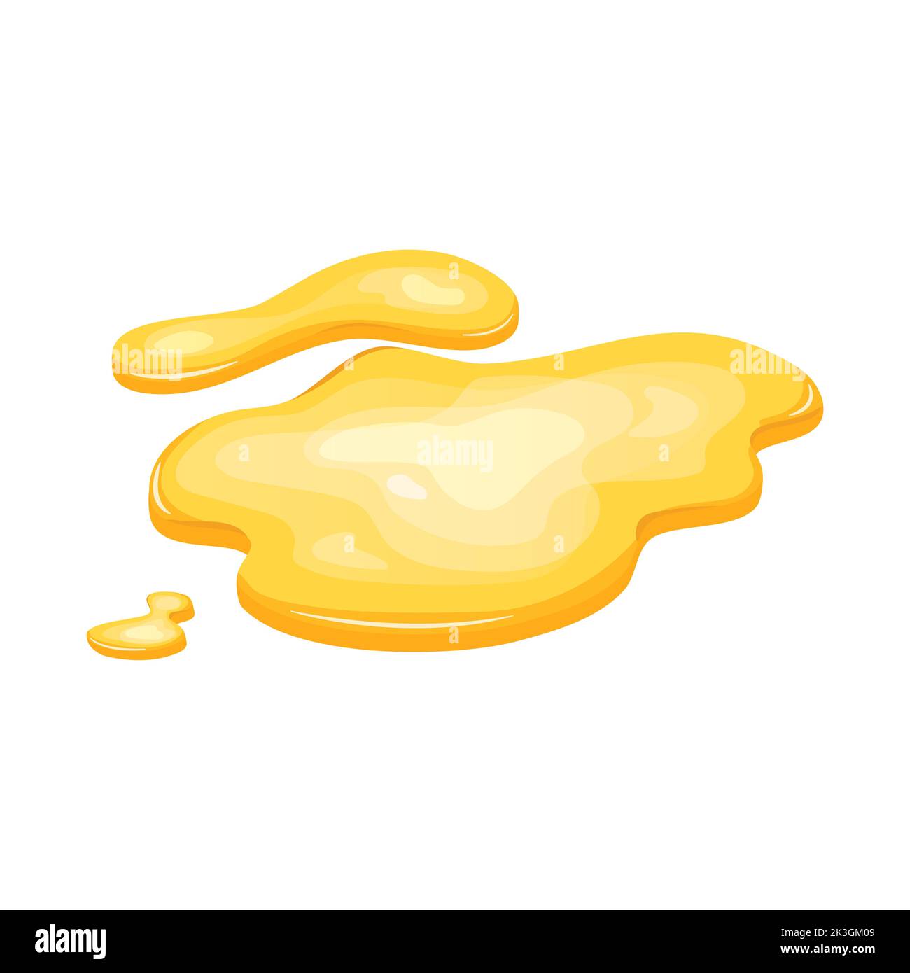 Puddle of yellow oil isolated. Honey, urine or gasoline gold liquid ...