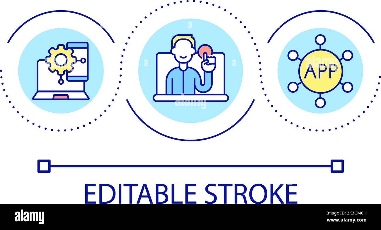 App development instructional video loop concept icon Stock Vector Image & Art - Alamy