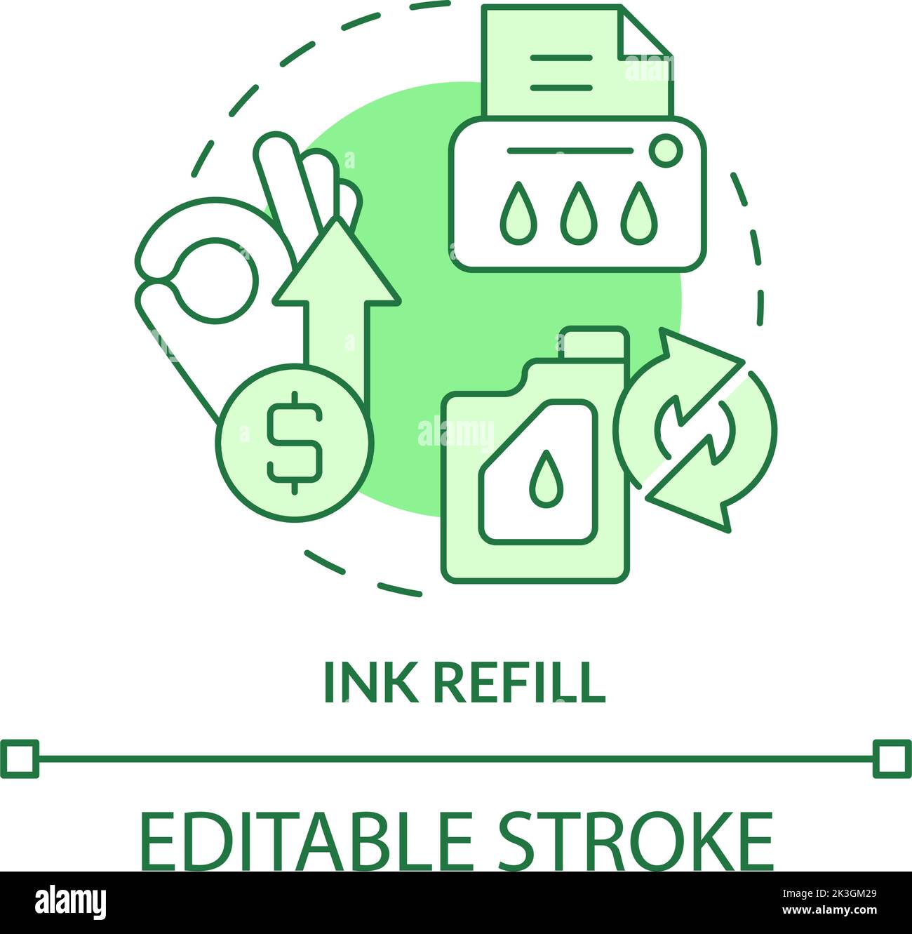 Ink refill green concept icon Stock Vector Image & Art - Alamy