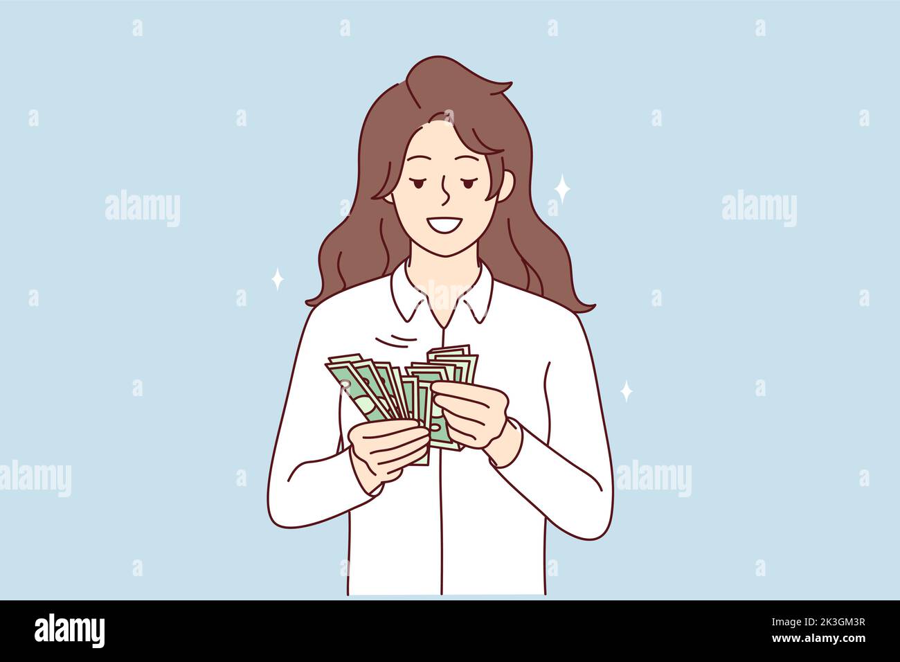 Stack of bills hands Stock Vector Images - Alamy