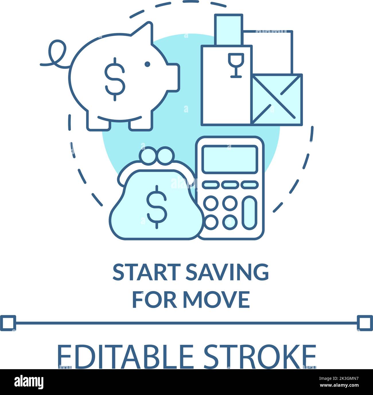 Start saving for move turquoise concept icon Stock Vector Image & Art ...