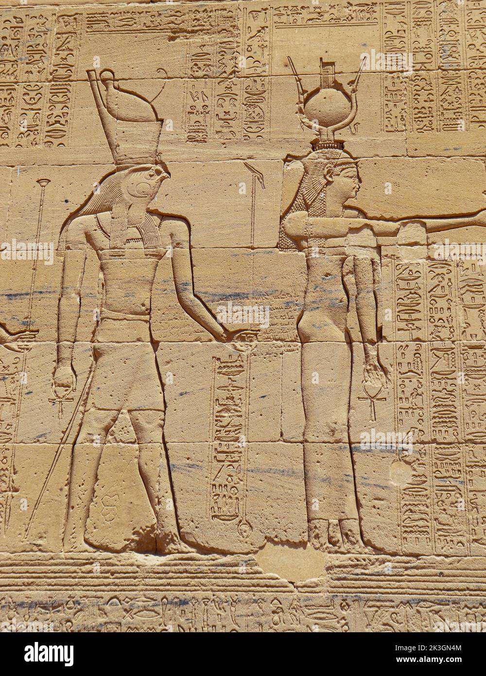 beautiful pharaonic reliefs and hieroglyphics carved on the walls of ...