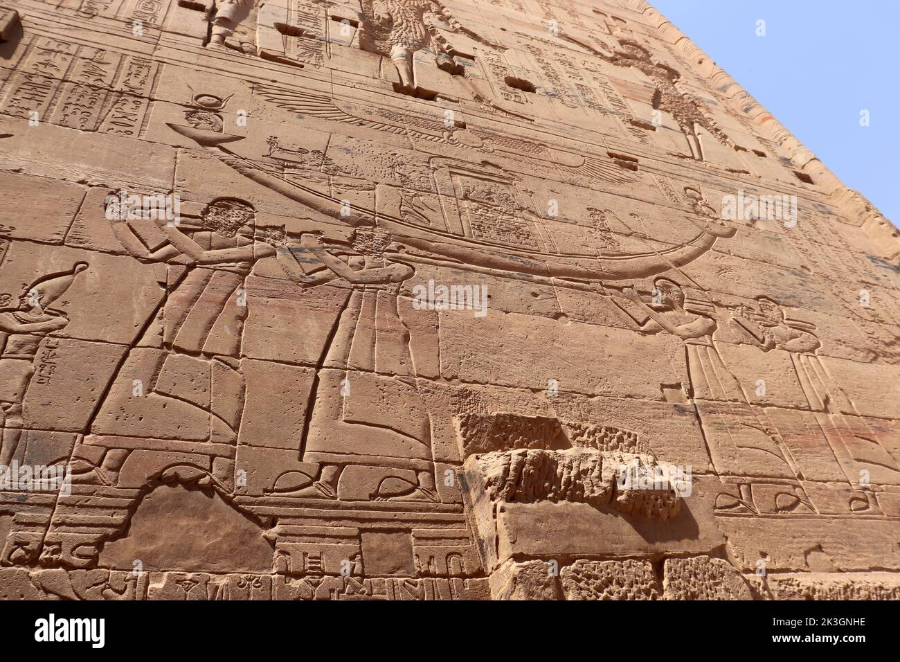 beautiful pharaonic reliefs and hieroglyphics carved on the walls of ...