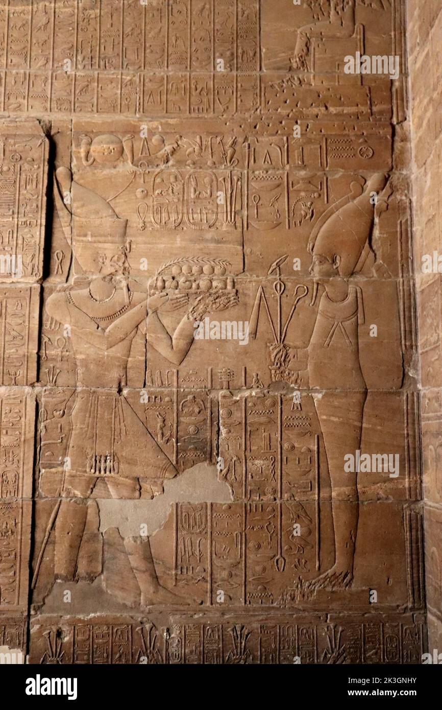 beautiful pharaonic reliefs and hieroglyphics carved on the walls of ...
