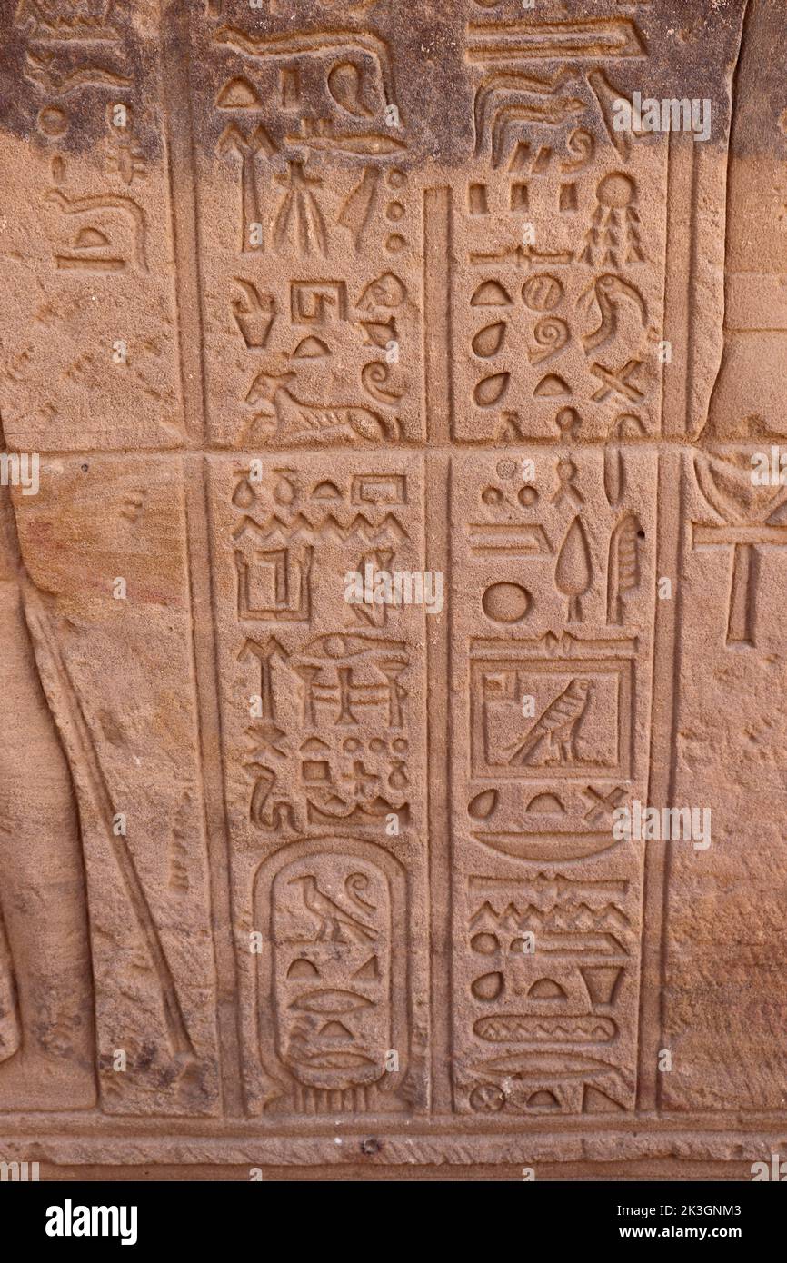 beautiful pharaonic reliefs and hieroglyphics carved on the walls of ...