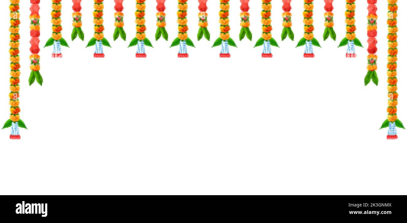 illustration of Flower garland decoration toran for Happy Diwali ...