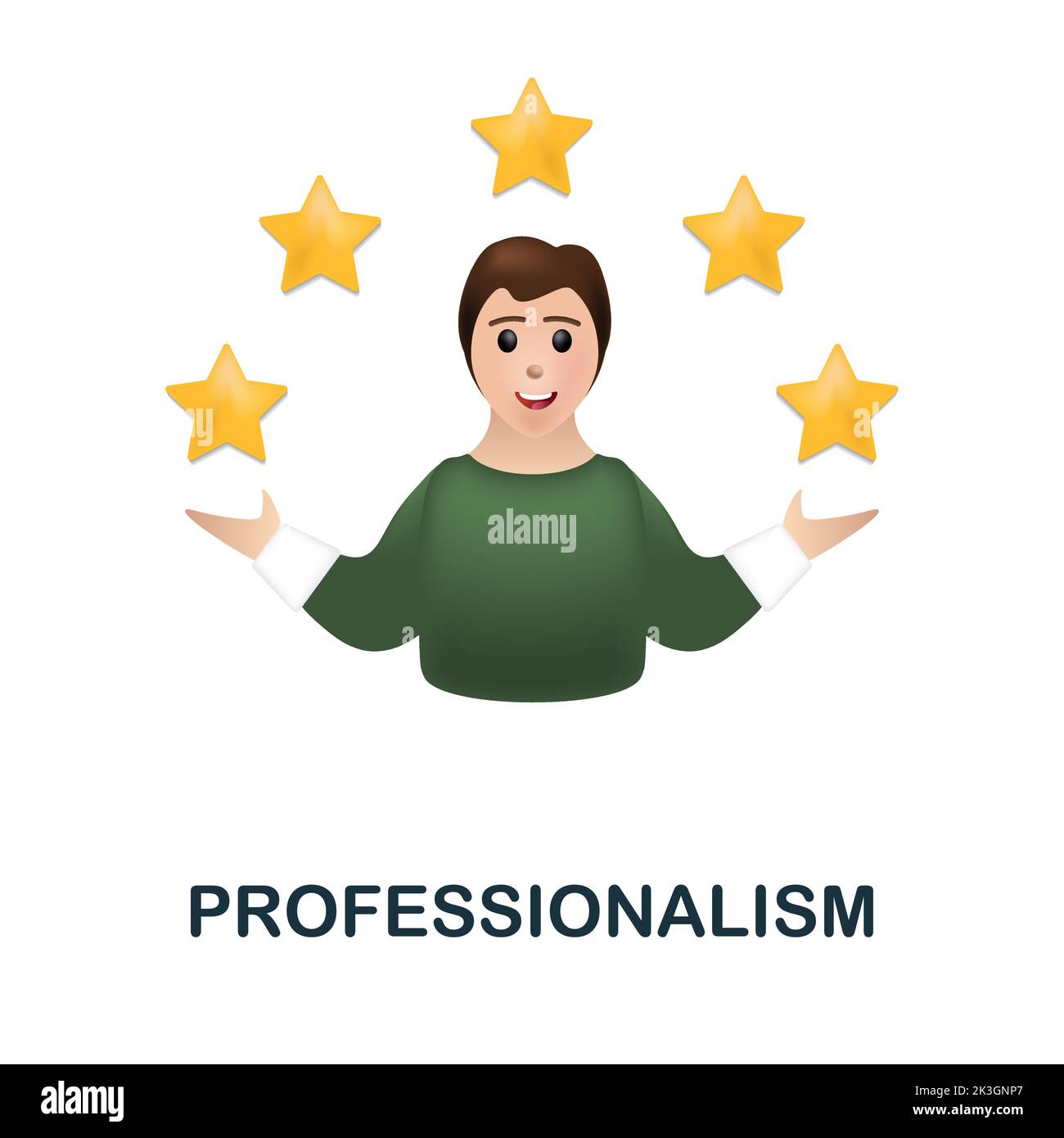 Professionalism icon. 3d illustration from corporate development ...