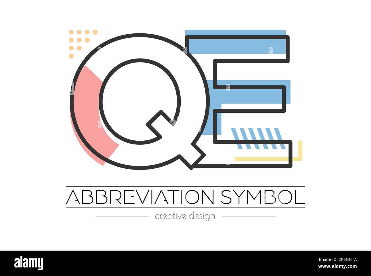 Letters Q and E. Merging of two letters. Initials logo or abbreviation ...