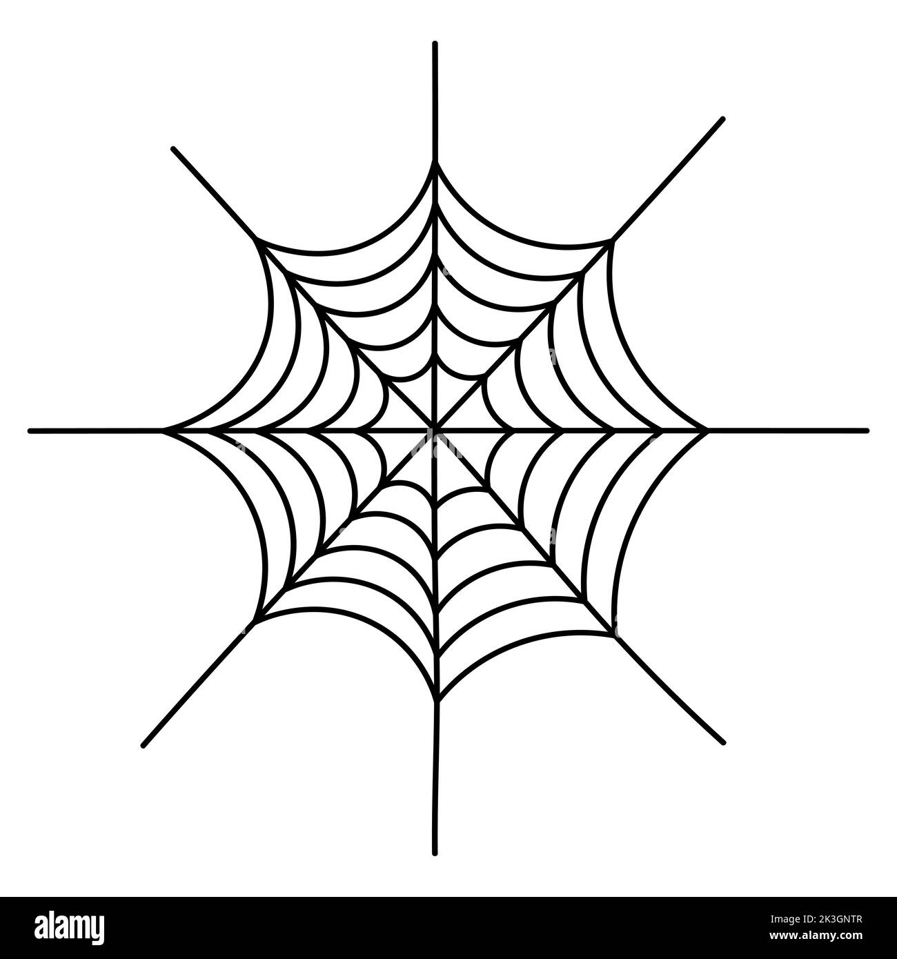 Spider web. Silhouette. Vector illustration. Outline on an isolated ...