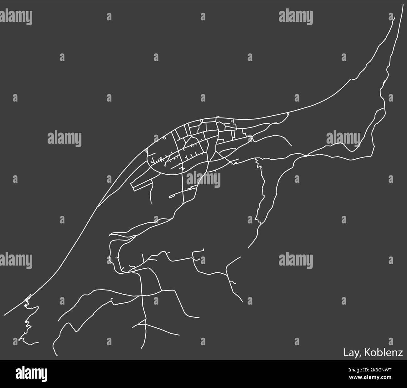 Street roads map of the LAY QUARTER, KOBLENZ Stock Vector Image & Art ...