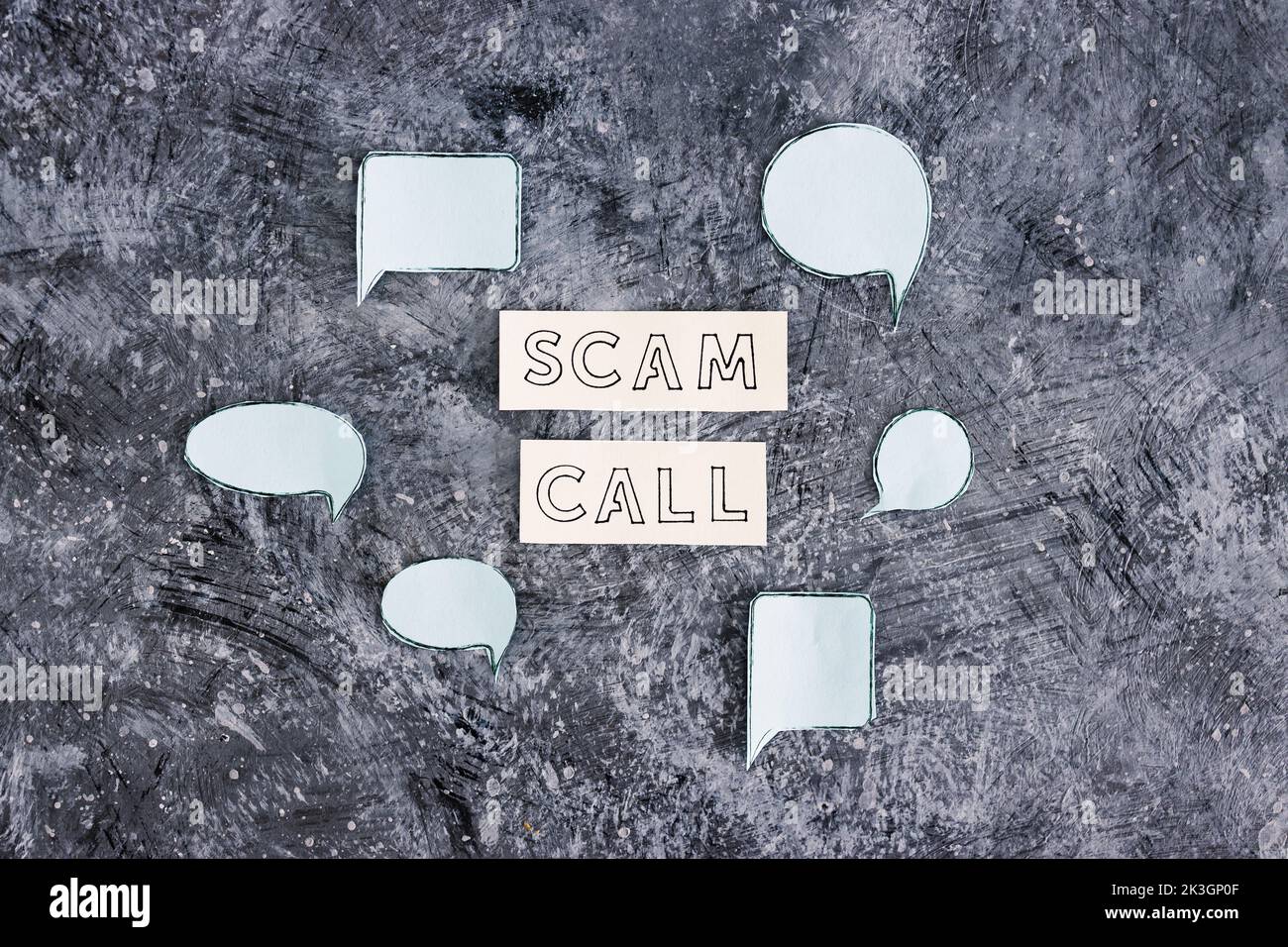 scam calls and personal data theft concept, text surrounded by comic ...
