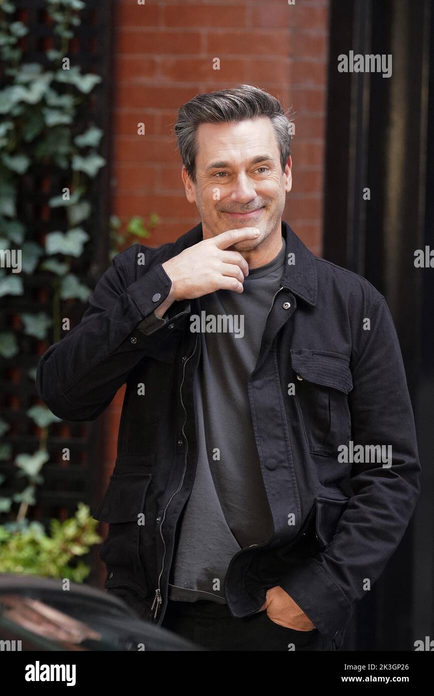 New York, NY, USA. 26th Sep, 2022. Jon Hamm on location for THE MORNING ... New York, NY, USA. 26th Sep, 2022. Jon Hamm on location for THE MORNING ...