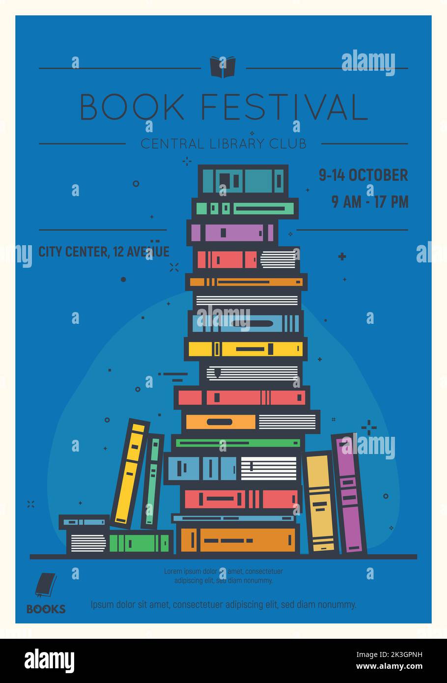 Book fair poster hi-res stock photography and images - Alamy