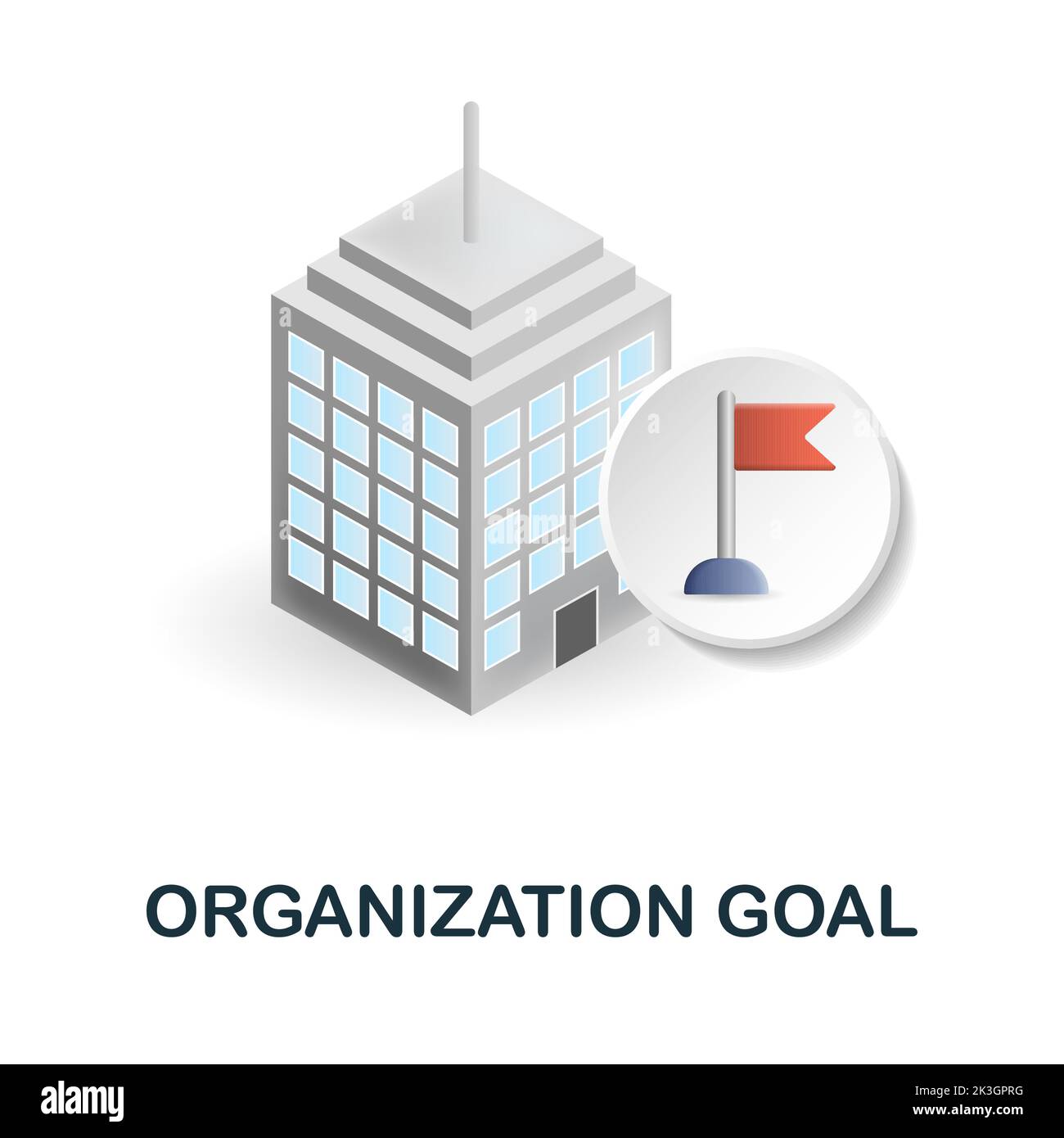 Organization Goal icon. 3d illustration from corporate development ...