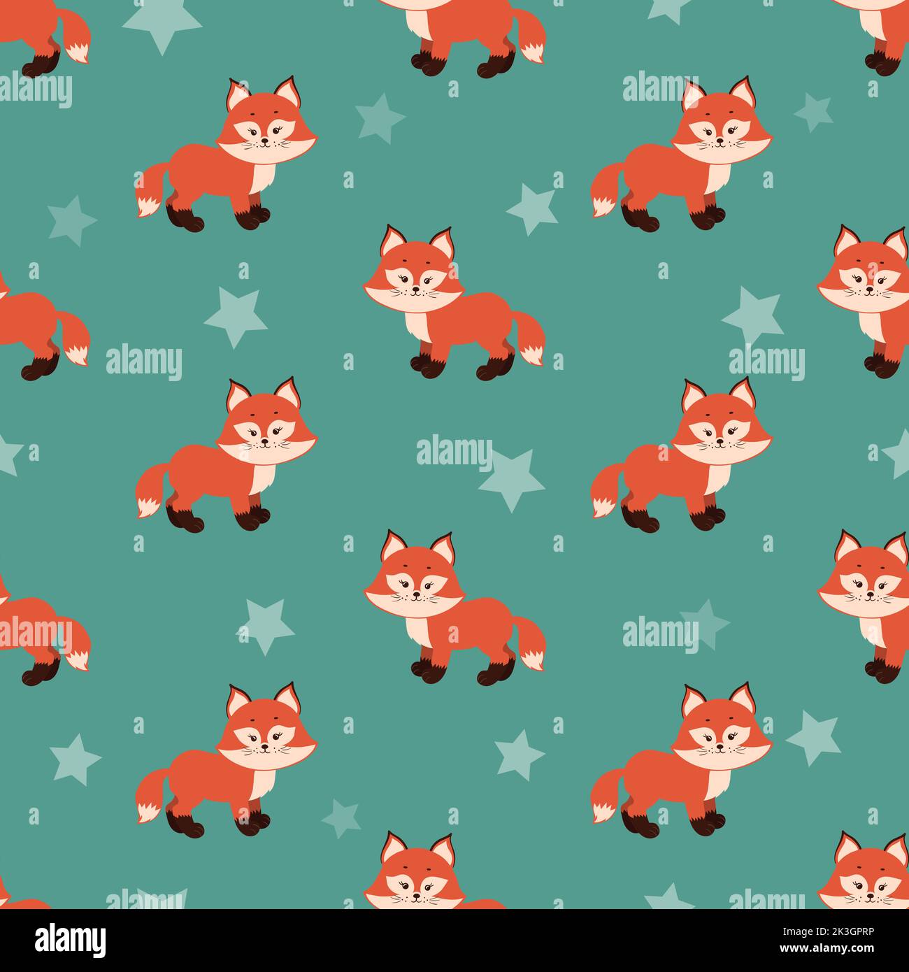 Baby fox fabric Stock Vector Images - Alamy