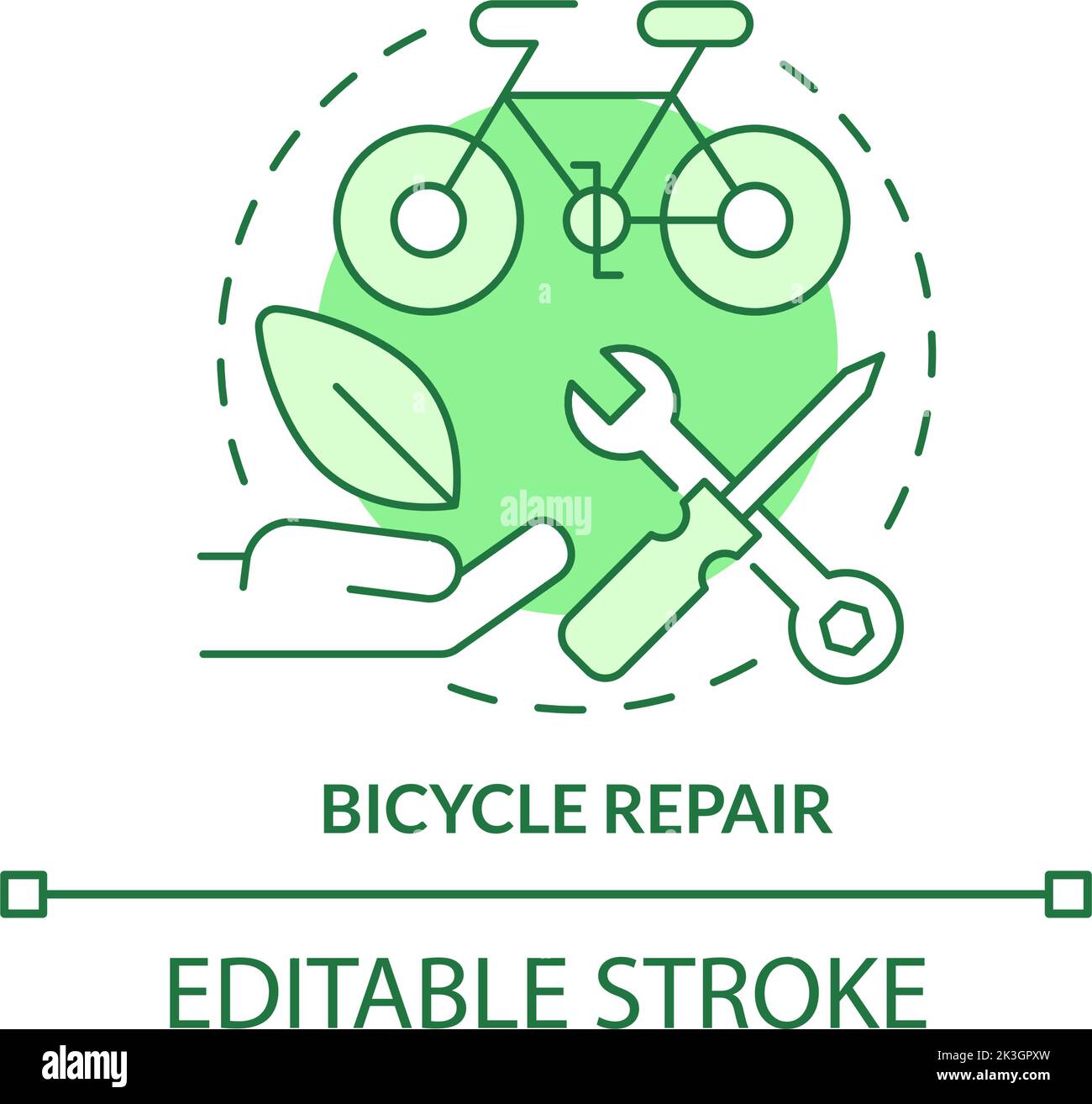 Bicycle repair green concept icon Stock Vector Image & Art - Alamy