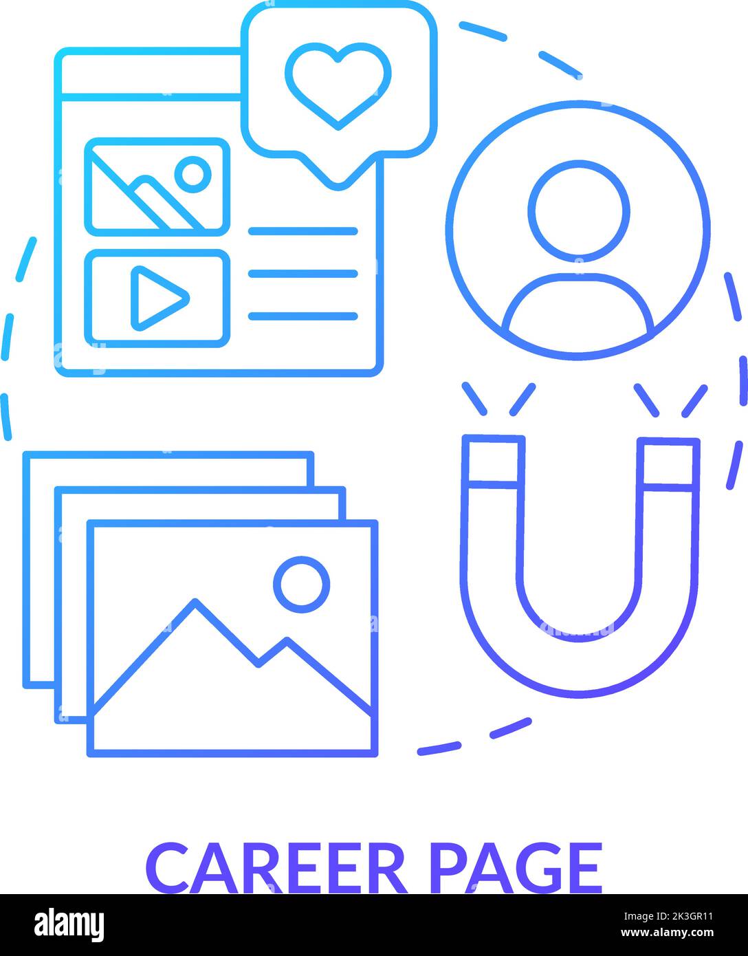 Career page blue gradient concept icon Stock Vector Image & Art - Alamy