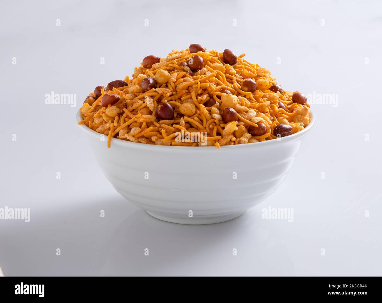 Fall Chanachur food on a white background. Mixed Chana chur with white ...