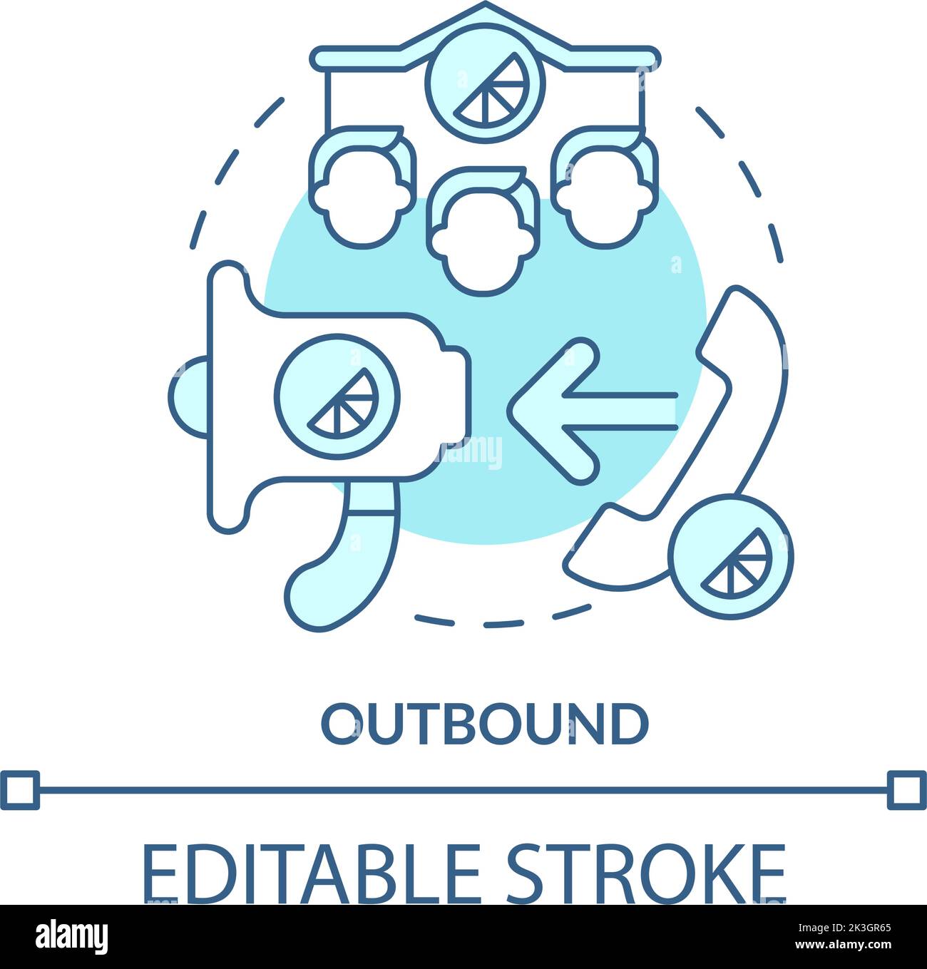 Outbound turquoise concept icon Stock Vector Image & Art - Alamy