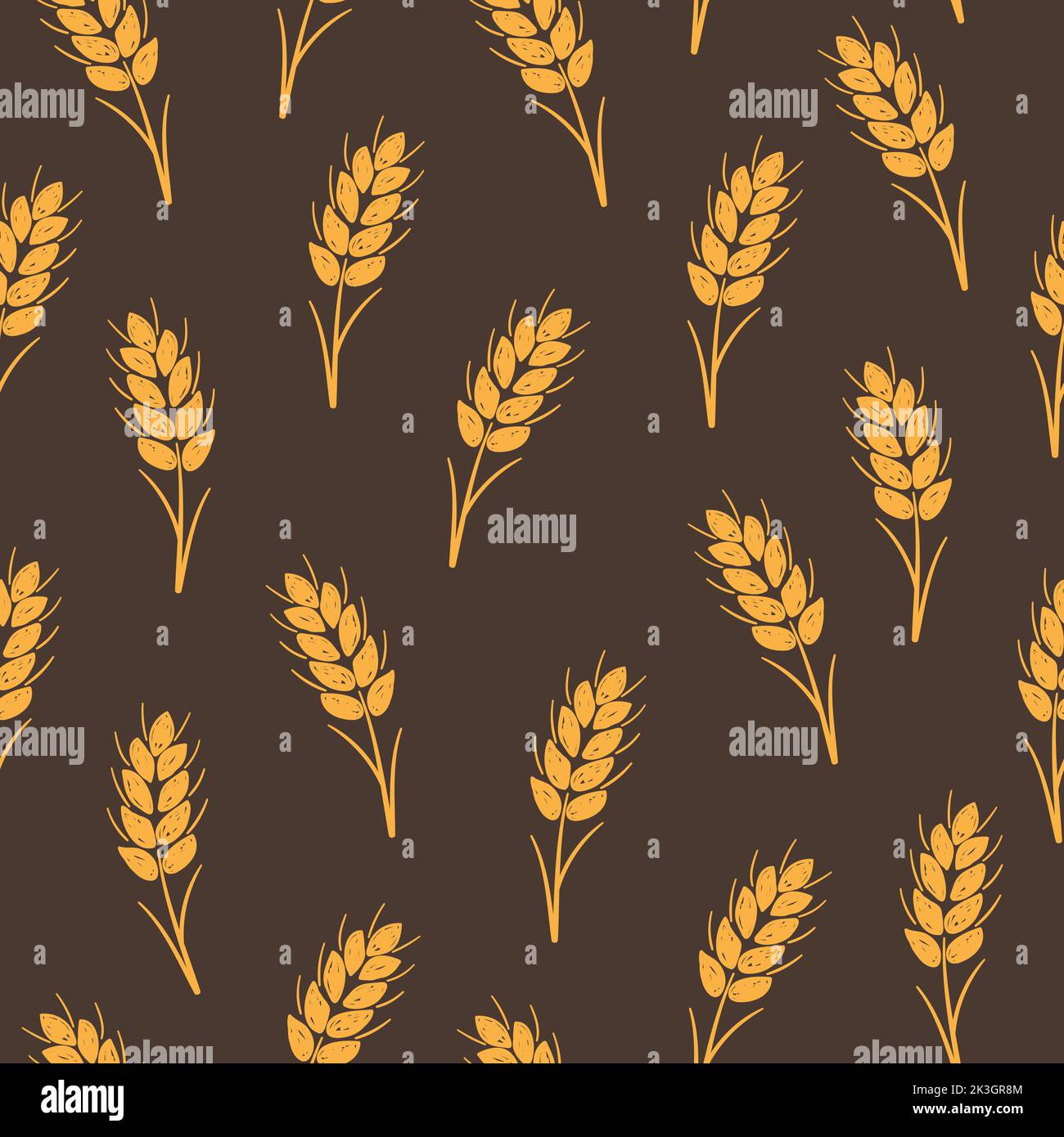 Seamless vector pattern with ears of wheat. Grain background for bakery ...