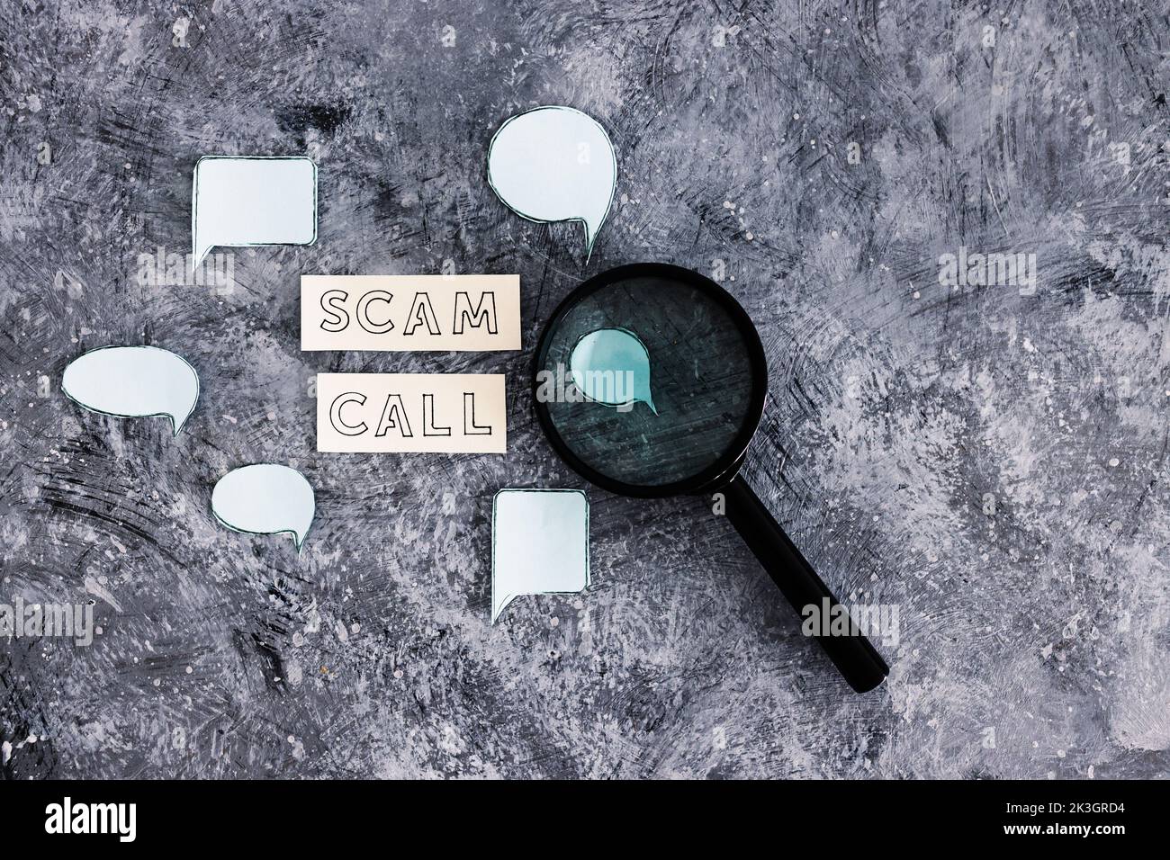 scam calls and personal data theft concept, text surrounded by comic ...