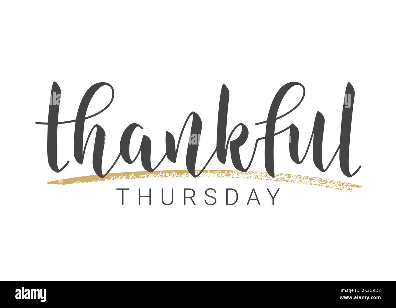 Handwritten Lettering of Thankful Thursday. Template for Banner ...