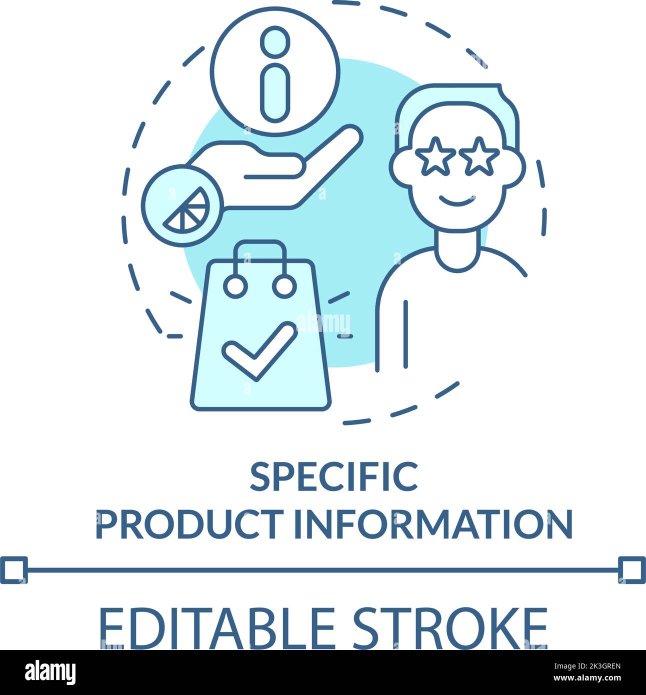 Specific product information turquoise concept icon Stock Vector Image & Art - Alamy