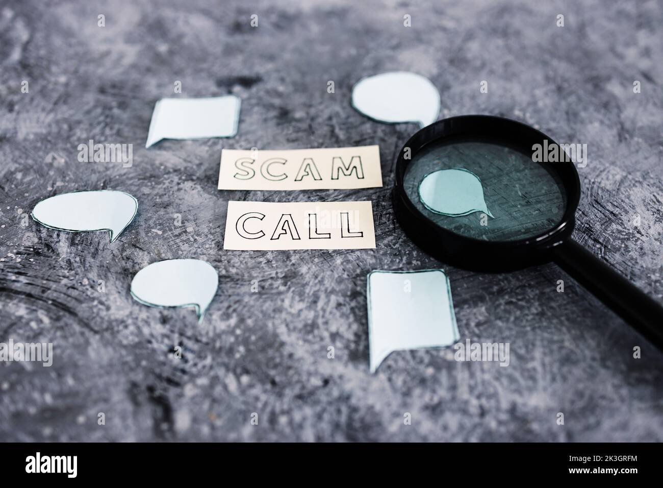 scam calls and personal data theft concept, text surrounded by comic ...