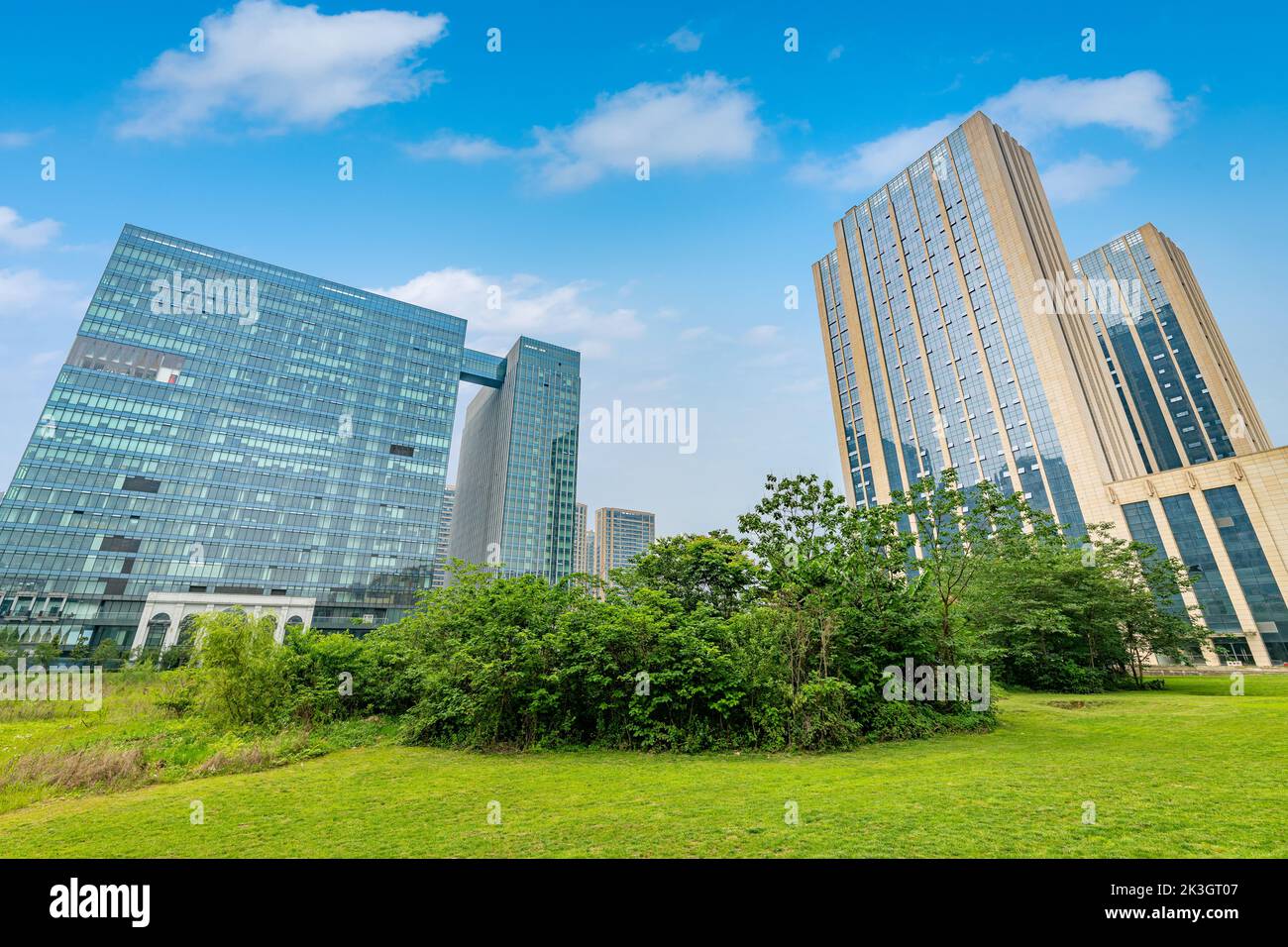 Office buildings in the downtown of Chengdu, Sichuan Province, China ...