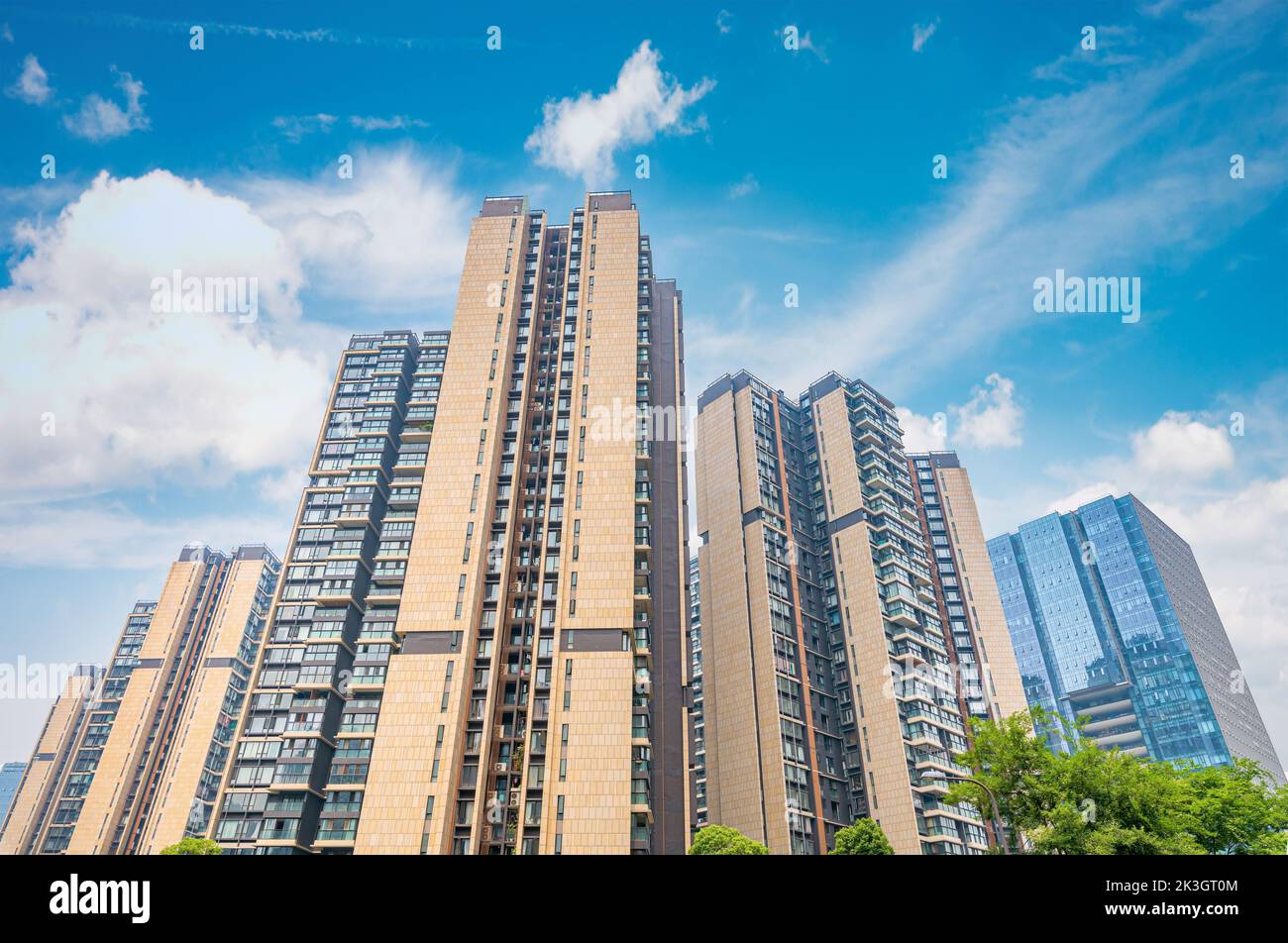 Office buildings in the downtown of Chengdu, Sichuan Province, China ...