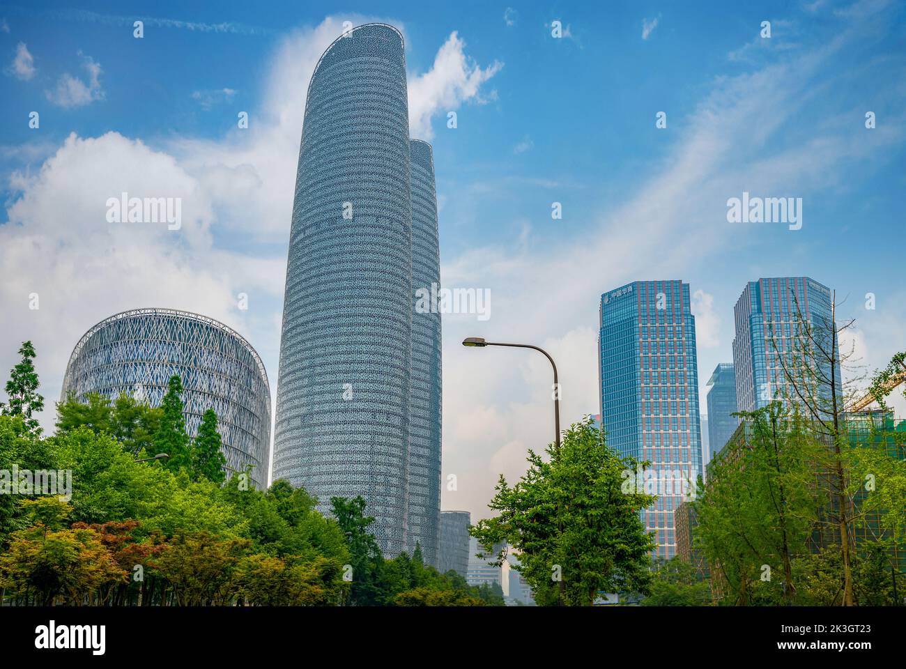 Office buildings in the downtown of Chengdu, Sichuan Province, China ...