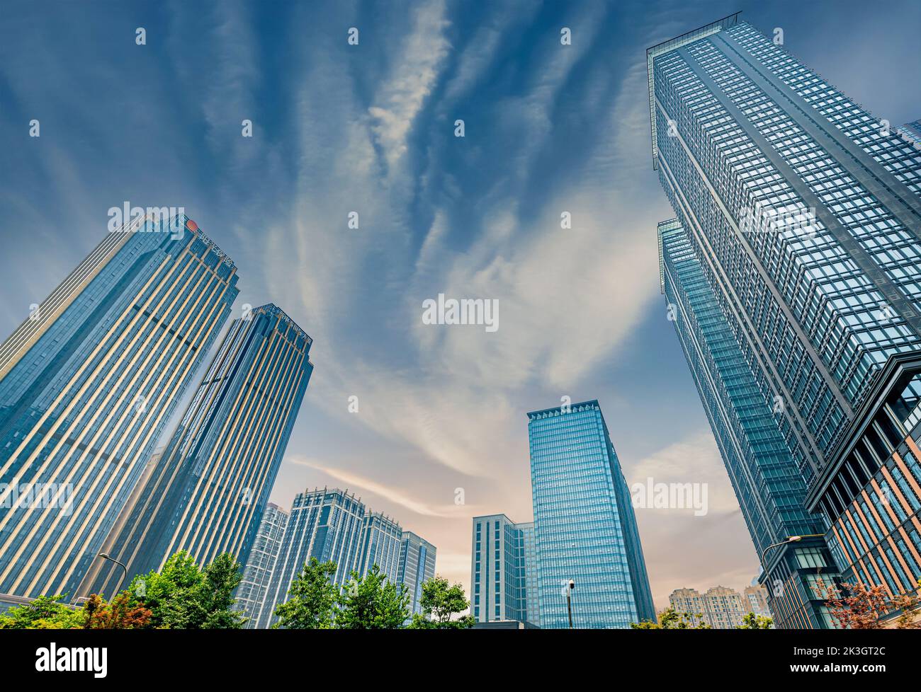 Office buildings in the downtown of Chengdu, Sichuan Province, China ...