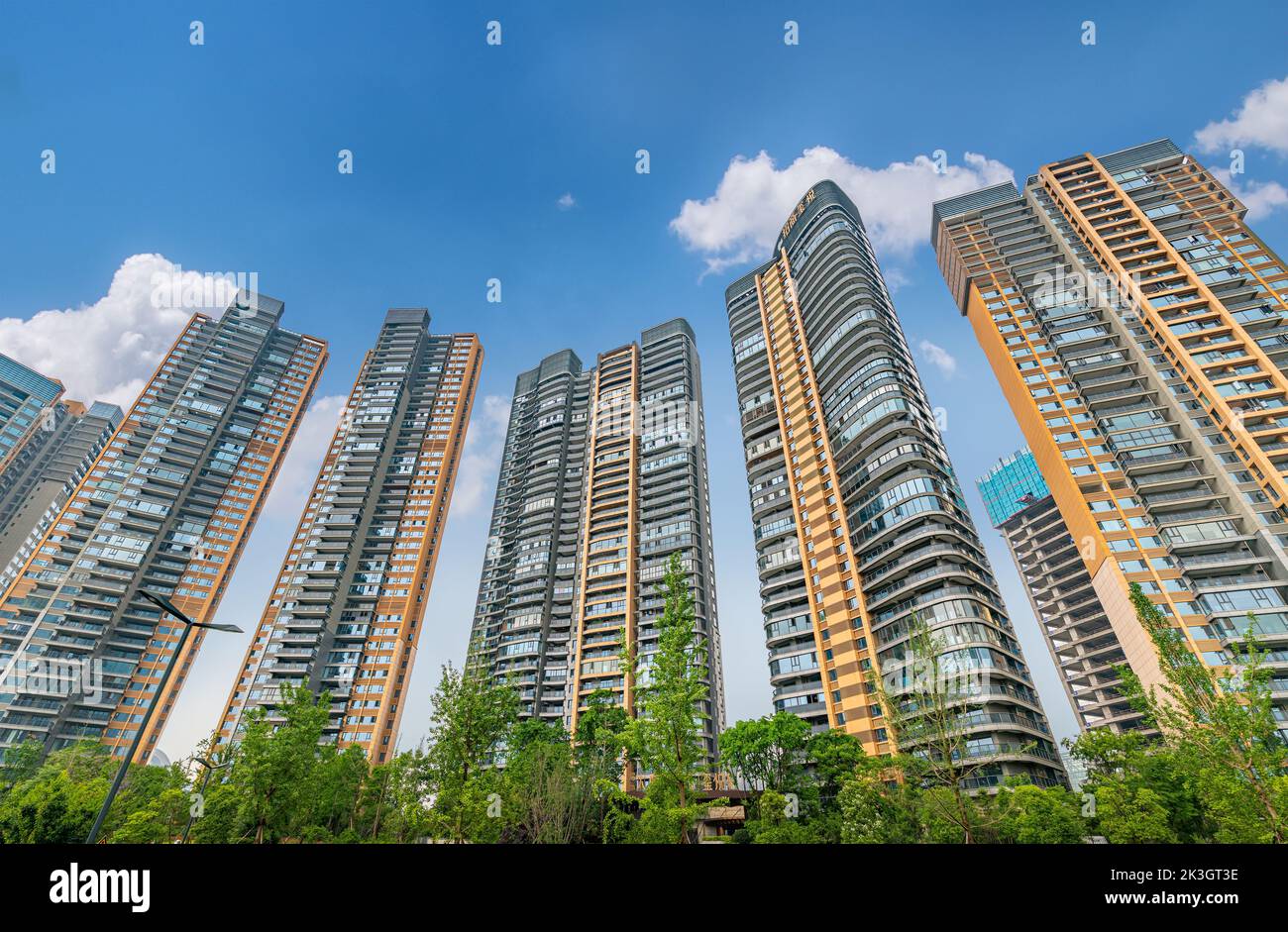 Office buildings in the downtown of Chengdu, Sichuan Province, China ...
