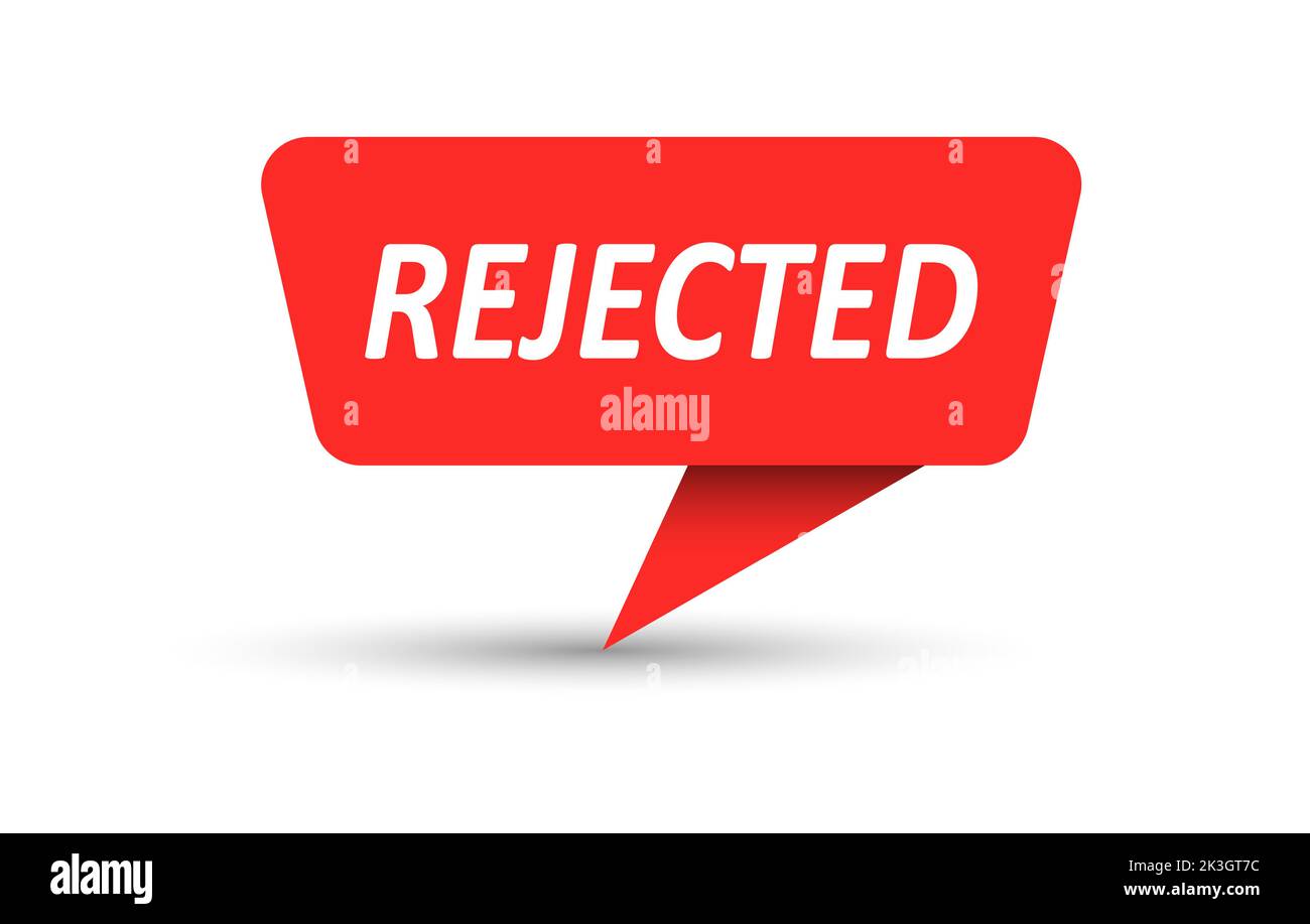 Rejected. Vector banner, pointer, sticker, label or speech bubble ...