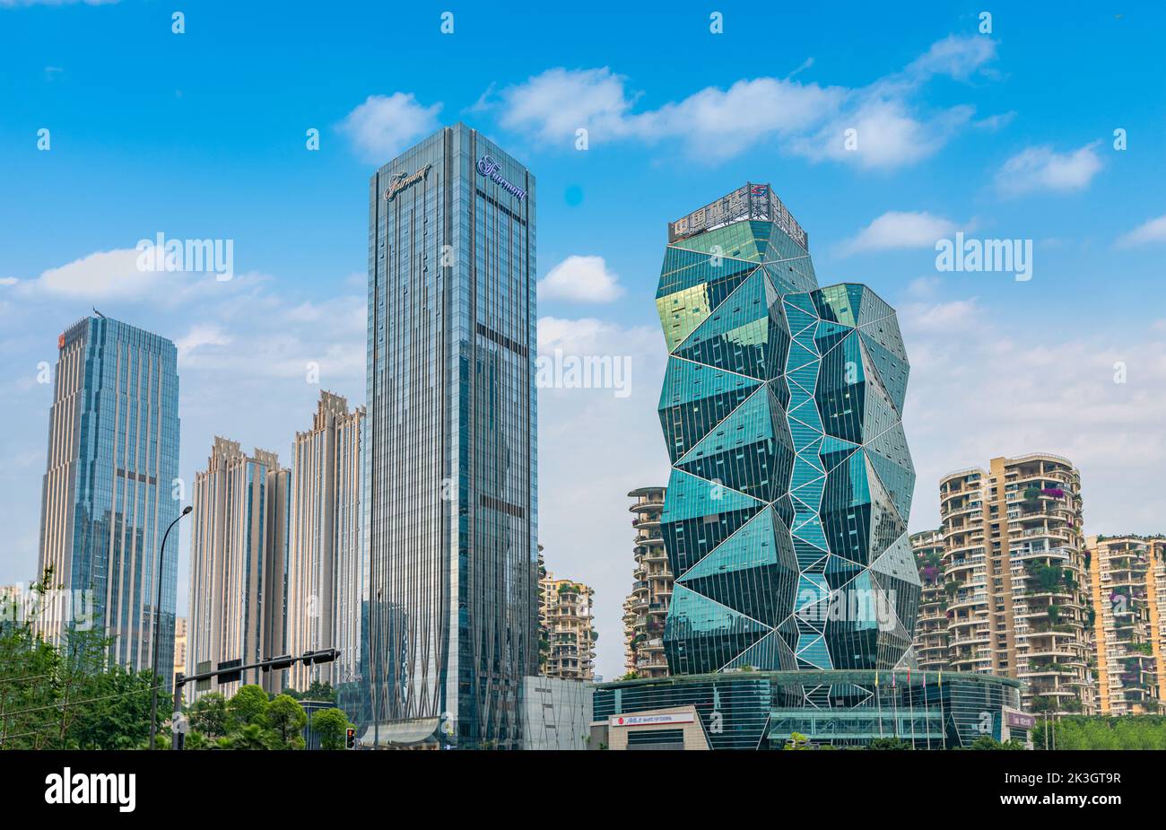 Office buildings in the downtown of Chengdu, Sichuan Province, China ...