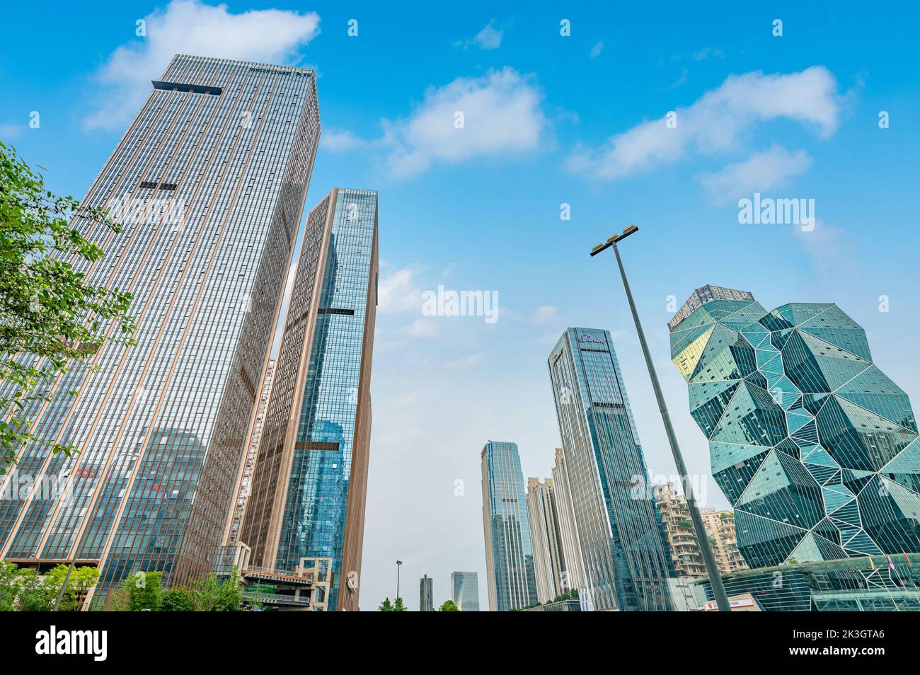 Office buildings in the downtown of Chengdu, Sichuan Province, China ...