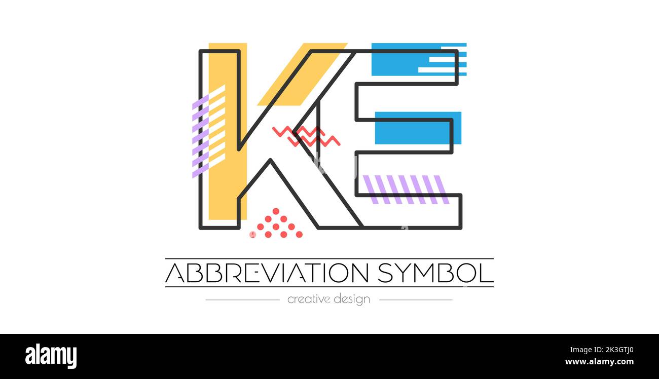 Letters K and E. Merging of two letters. Initials logo or abbreviation ...