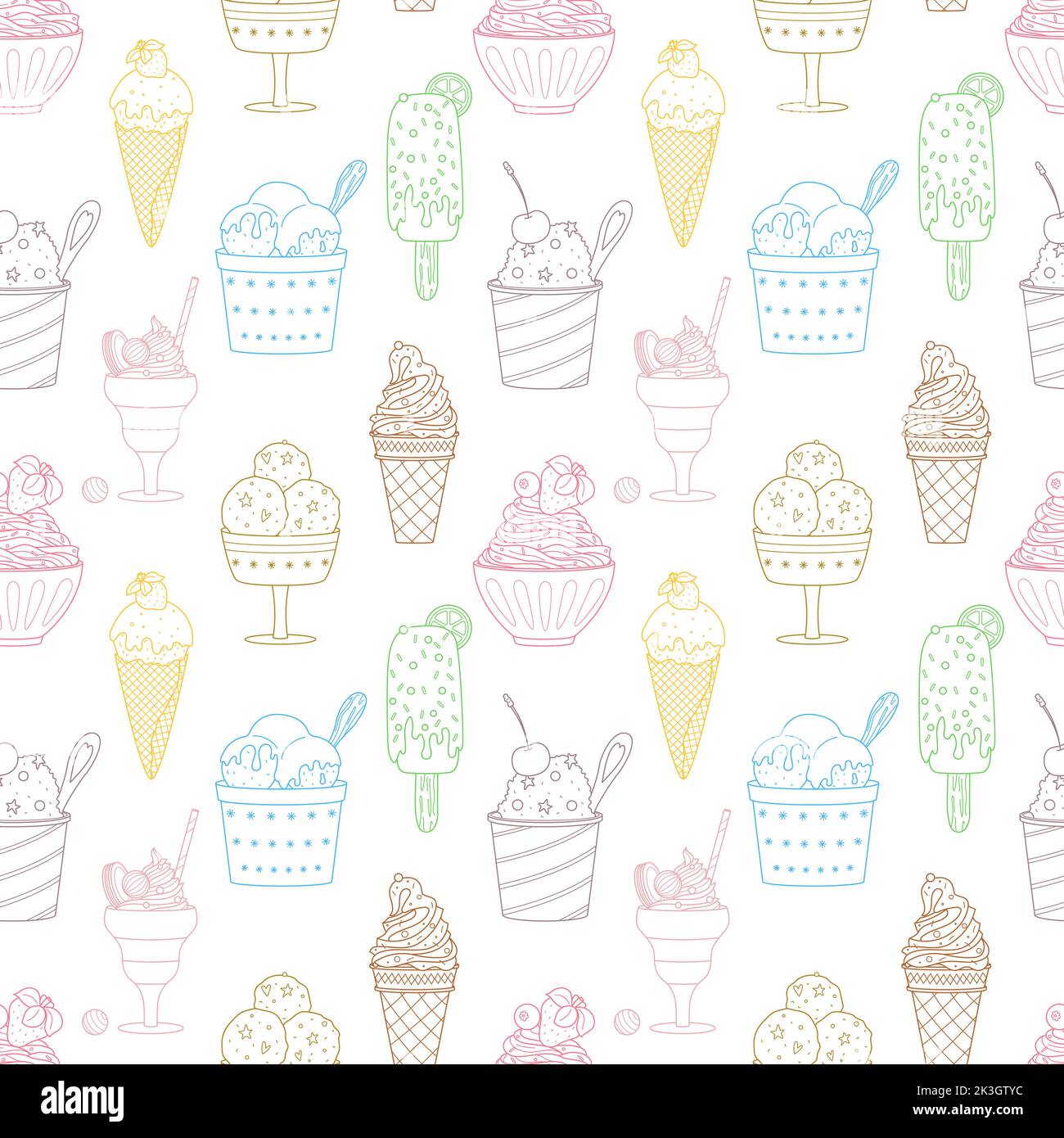 Bowl different tasty ice Stock Vector Images - Alamy