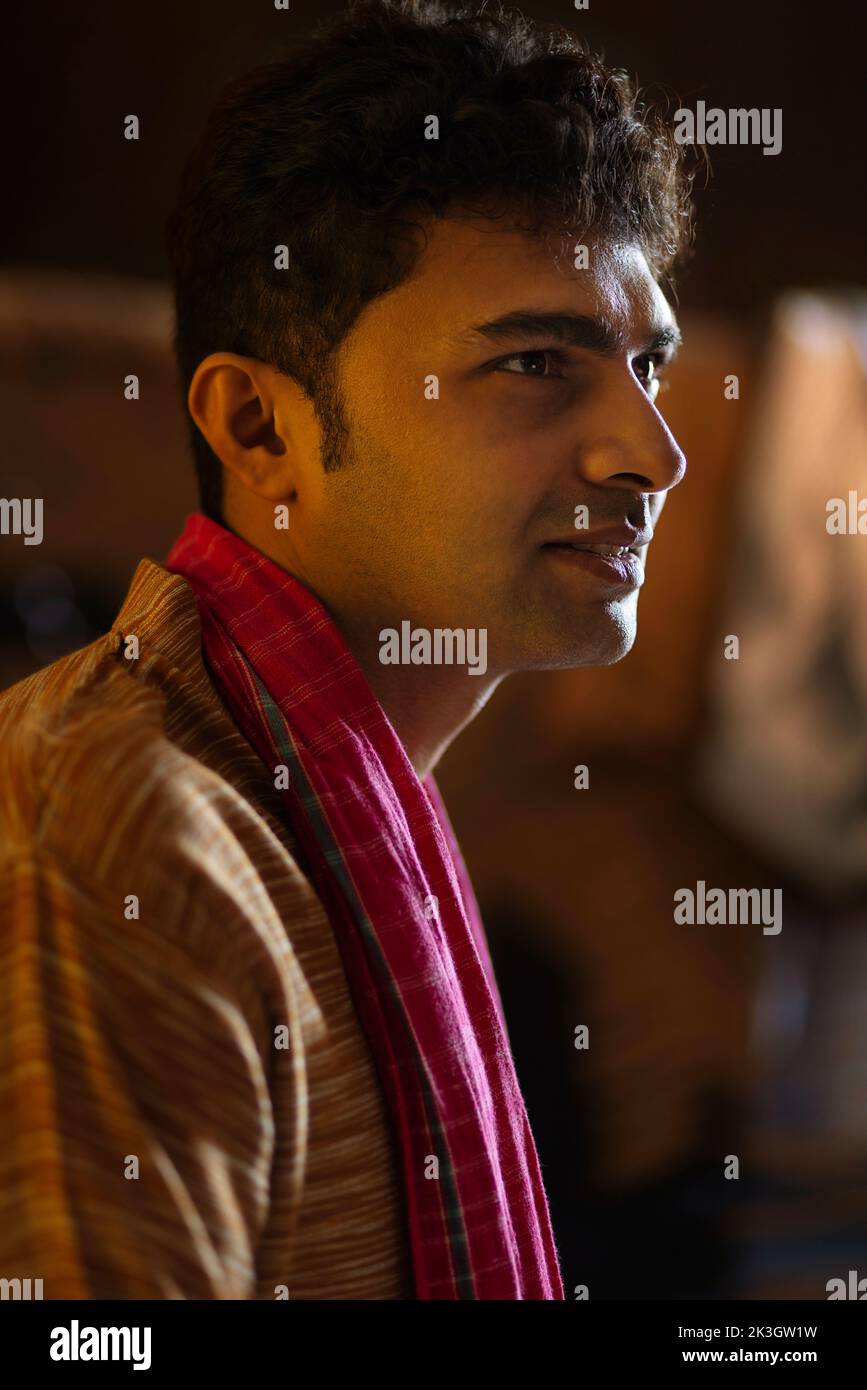 Portrait of Bihar man looking elsewhere Stock Photo - Alamy