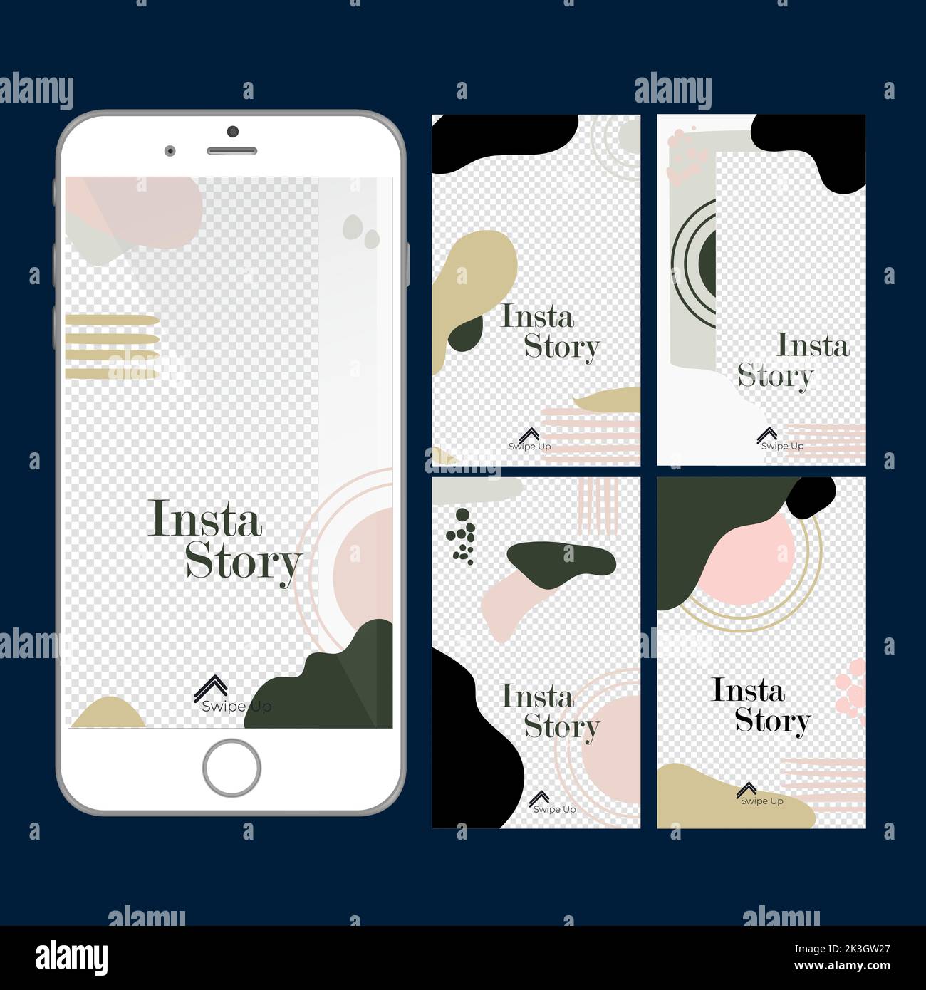 Social media story set template design minimalist dynamic shape style ...