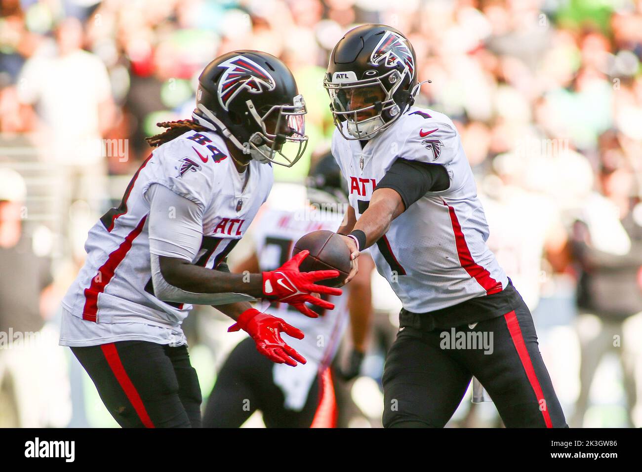 Seattle, WA, USA. 25th Sep, 2022. Atlanta Falcons quarterback Marcus ...