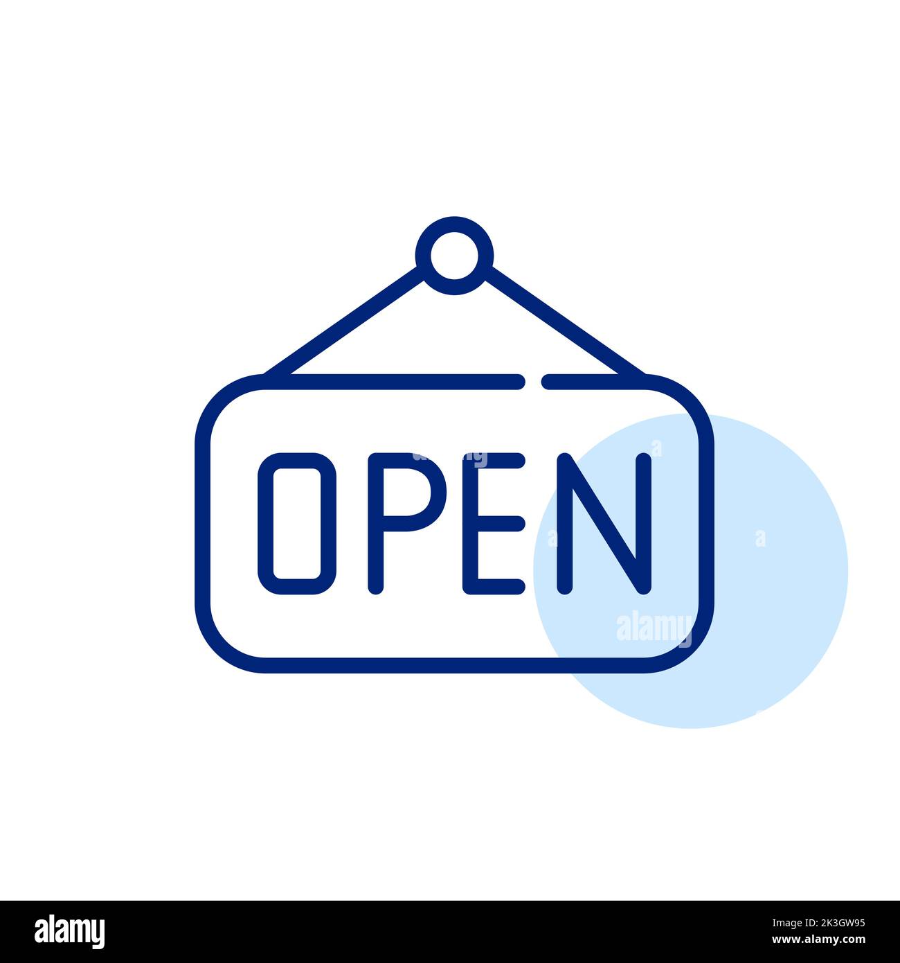 Open sign to put on entrance door. Pixel perfect, editable stroke line ...