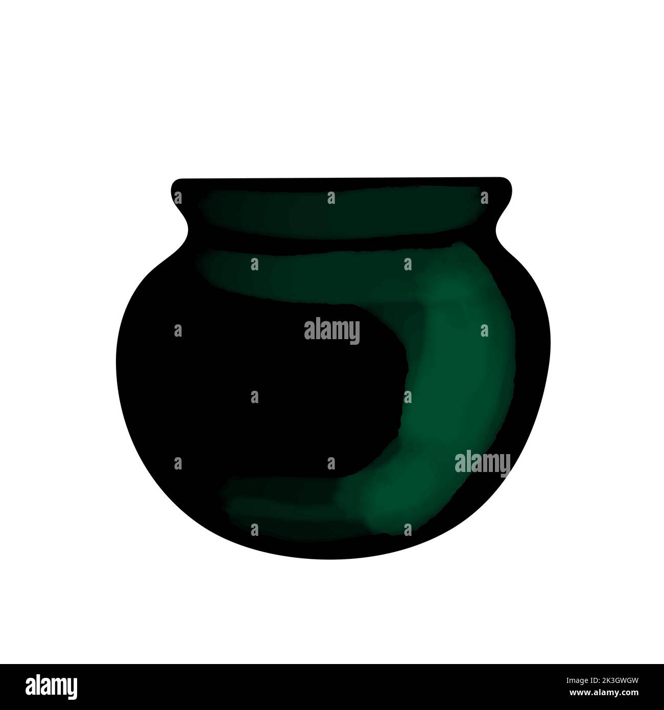 Black pot illustration isolated on white background Stock Vector Image ...