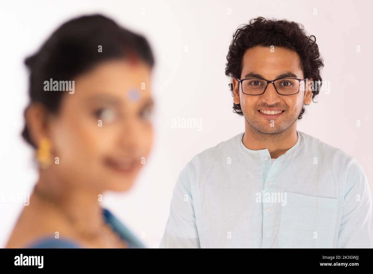 Portrait of Bengali man against white background Stock Photo - Alamy