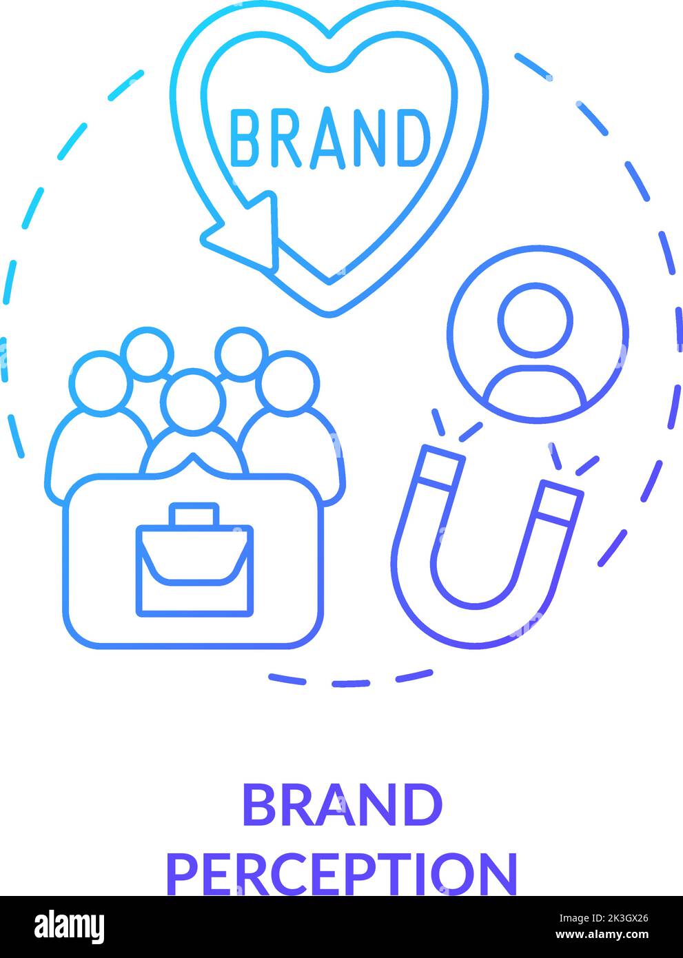 Brand perception blue gradient concept icon Stock Vector Image & Art - Alamy