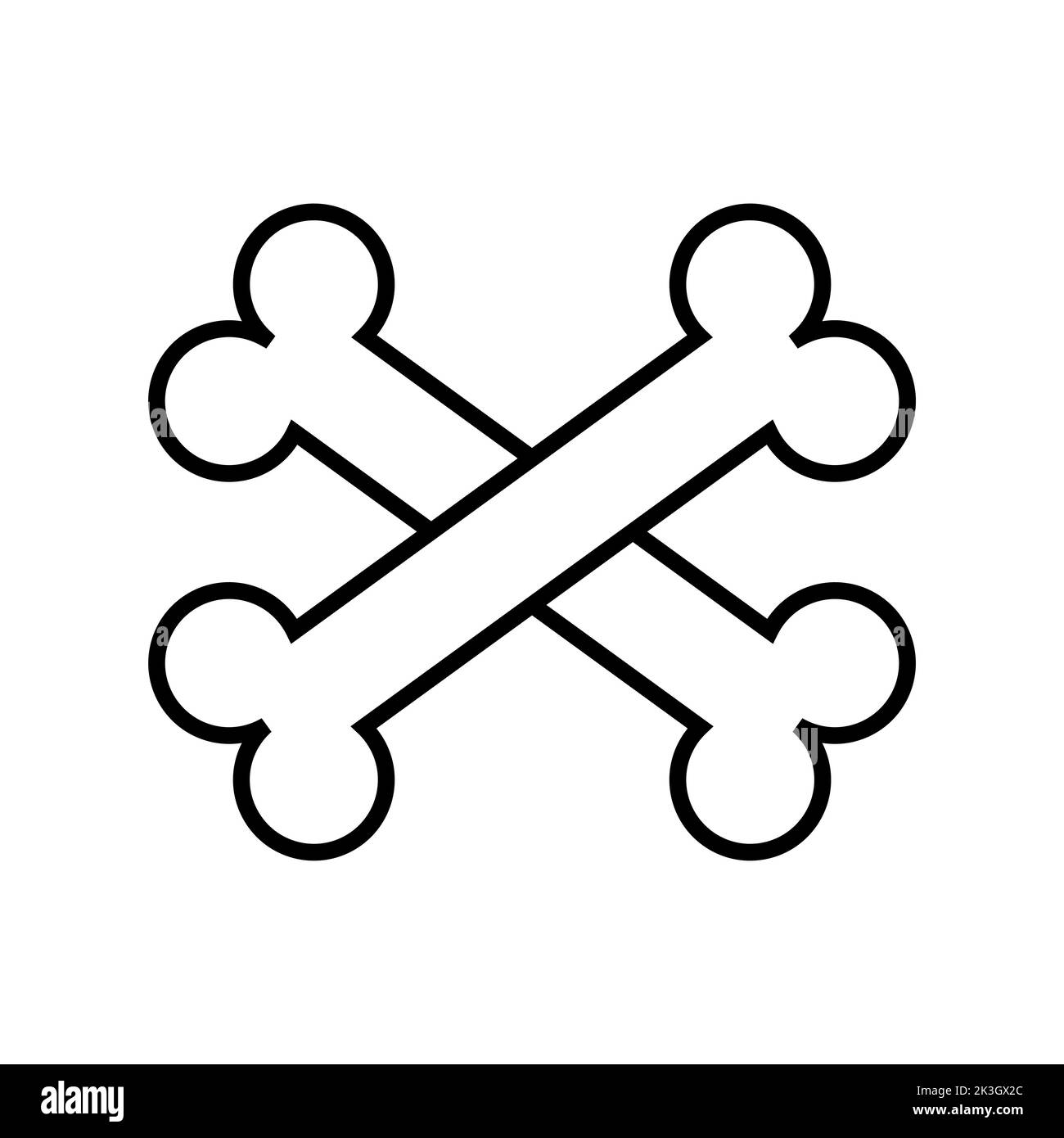 Vector flat crossed bones isolated on white background Stock Vector ...