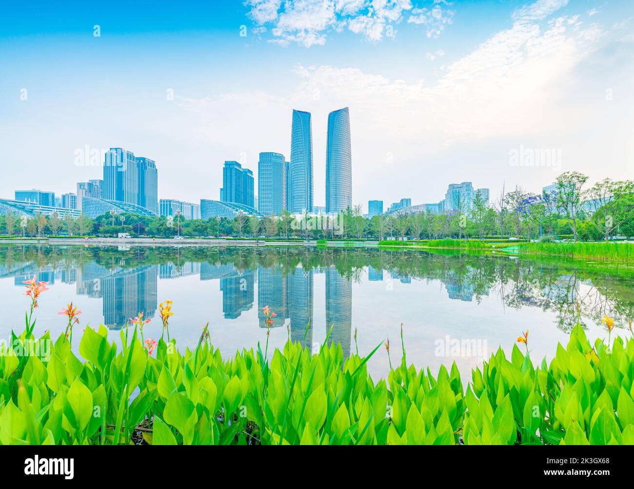 Scenery of Jiaozi Park, Chengdu, Sichuan, China Stock Photo - Alamy