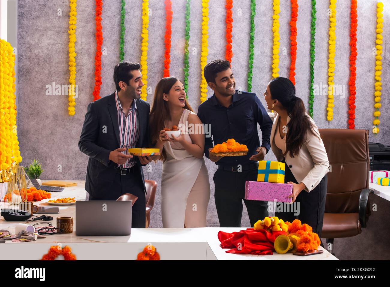 Employee celebrating Diwali together in office Stock Photo - Alamy