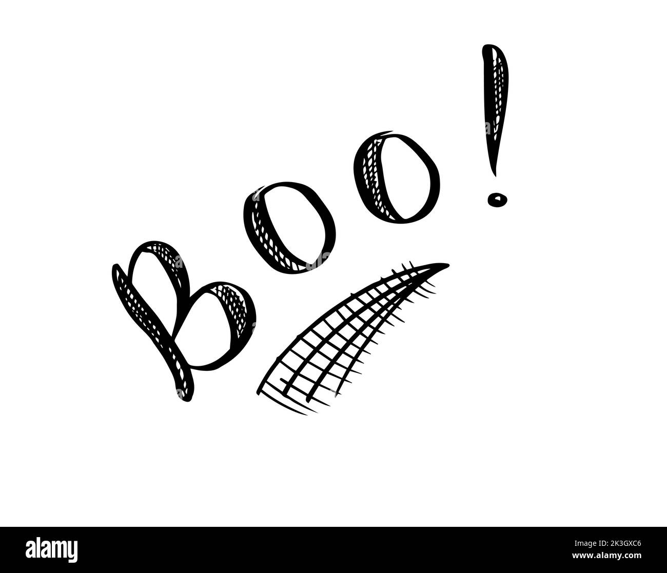 Boo lettering for banner, flyers, and postcards. Design doodle element ...