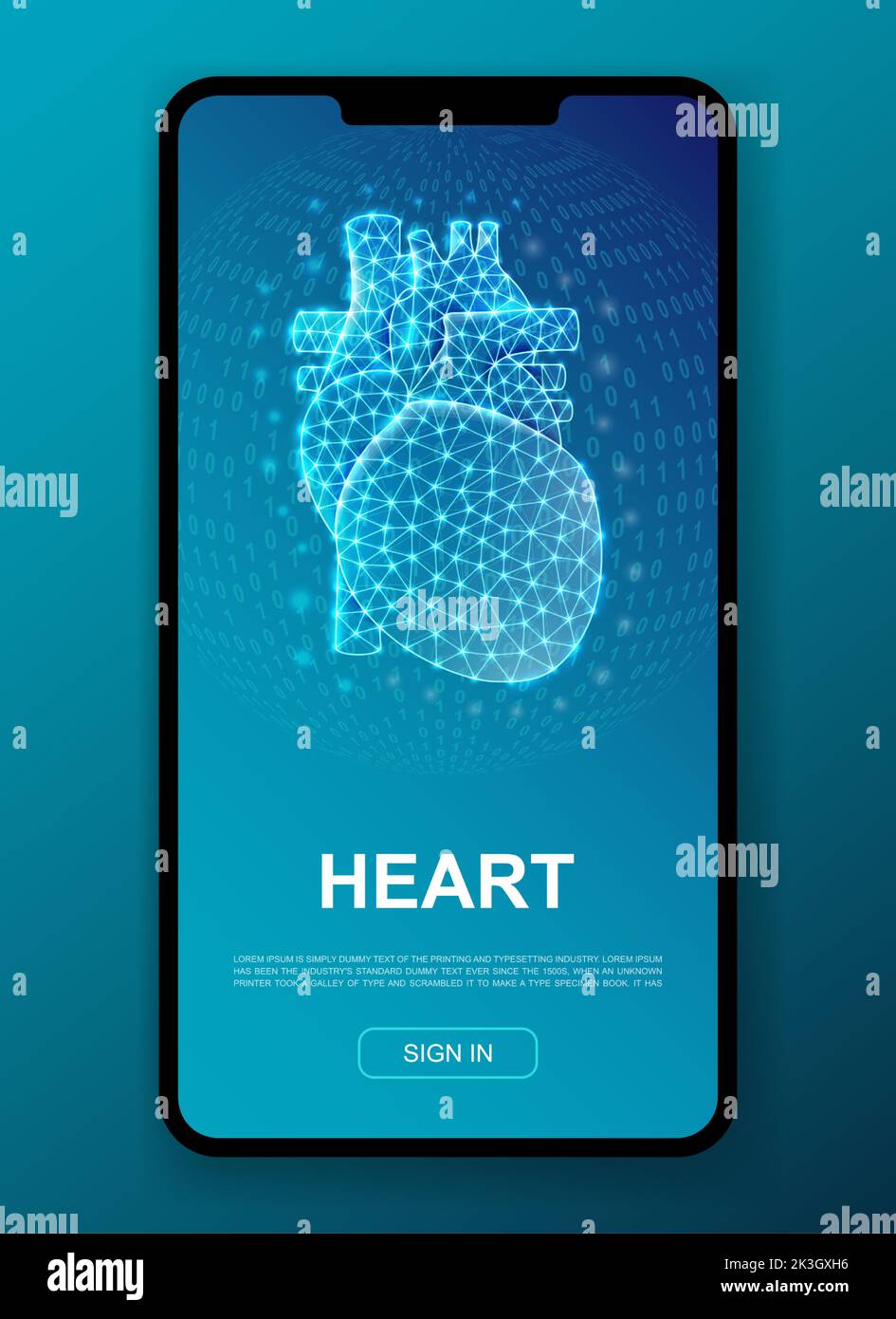 Heart 3d polygonal symbol for UI, UX design template. Low poly ...